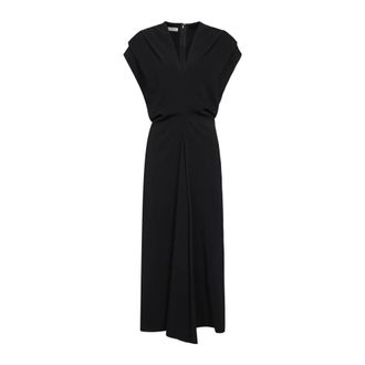 Co Femme, Robes, Noir, Taille: 38 FR Robe Midi &agrave; Col V