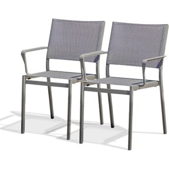 DCB Garden Dcb Garden - stockholm - Lot de 2 fauteuils de jardin en aluminium et toile plastifi&eacute;ee