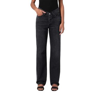 A Gold E Femme, Jeans, Noir, Taille: W27 Jean Droit Taille Haute