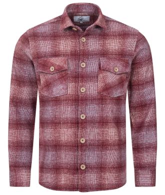 Rock Creek Herren Hemd Kariertes Flanellhemd Karohemd Herrenhemd Flanell Hemden Holzf&auml;llerhemd &Uuml;bergangsjacke Langarm Kariert Winter H-329 Weinrot M