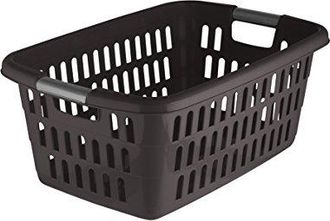 axentia W&auml;schekorb aus Kunststoff, W&auml;schesammler mit Lochstruktur, 60 Liter, ca. 61 x 25 x 41 cm, Blau, Anthrazit, Gr&uuml;n