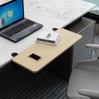 Generic Rallonge de Bureau, Plateau de Clavier Pliable, Conception Ergonomique, sans per&ccedil;age, Facile &agrave; Assembler, se Fixe sur laccoudoir de lordinateur.(Wood 