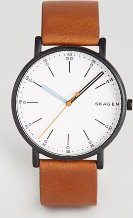 Skagen SKW6374 - Montre emblématique en cuir - Marron