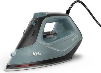 AEG Dampfbügeleisen, 2400 W, Variabler Vertikaldampfstoß, Feinspray, 24% Recyclingkunststoff, Restwärmeanzeige, 2 m Kabel, 180° Drehbar, Anti-Kalksystem, 