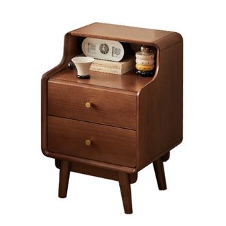 Generic Nachttisch, Nachttisch Mit Kabelloch Und Messinggriff, Hochklappbare Massivholz-Schrankbeine for Ornamente, B&uuml;Cher, Wasserbecher