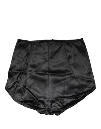 Dolce & Gabbana Womens Black Silk Blend High Waist Girdle Panty Underwear Elastane Clothing