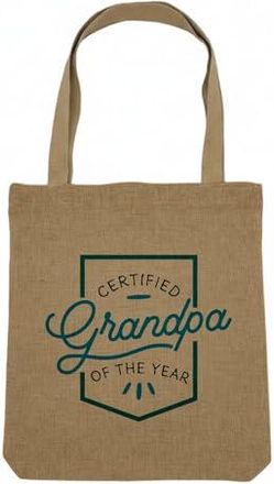 Fabulous Sac Shopping Tote Bag Aspect Lin - Certified Grandpa of the Year Grandfather Family - Sac de Courses Toile Epaisse 360g Beige Naturel Cabas Port&eacute; Epau