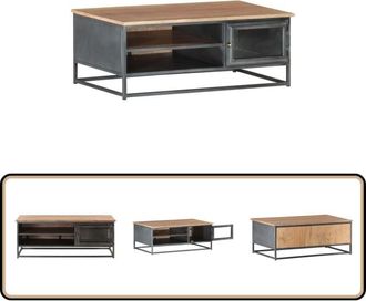 vidaXL Vidaxl - Table basse Gris 90x50x35 cm Bois dacacia massif - Table Basse - Meuble Salon - Table Dappoint - Acacia Massif - Table Bois