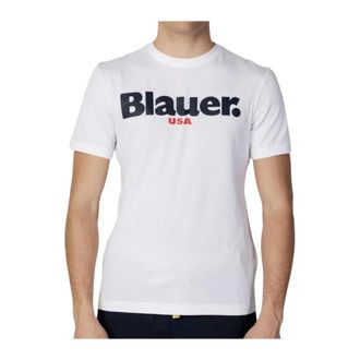 Blauer Wei&szlig;es Maxi Logo T-Shirt Herren - - Tops - Herren - Wei&szlig; - XL