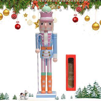 Generic Weihnachtsdekoration Nussknacker - Weihnachtsschmuck aus Holz | Bunte Ornamente für Zuhause, Feiertagsdekorationen, Partyzubehör für Tische, Regale, K