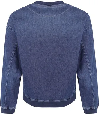 Emporio Armani Denim Cotton Crewneck Sweatshirt - Blue