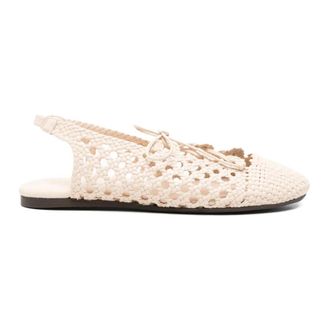 Hereu Sardana Schn&uuml;r-Slingback-Pumps mit Webmuster - - Shoes - Damen - Beige - 40 EU