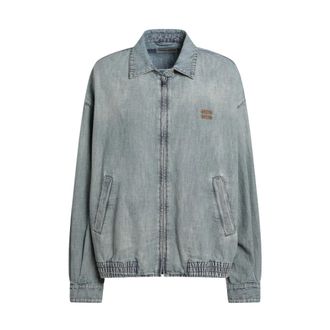 Miu Miu Chambray Blouson Jacke - - Jackets - Damen - Blau - XS