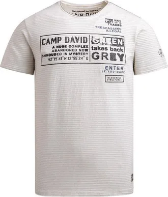 Camp David Rundhalsshirt mit Stickerei