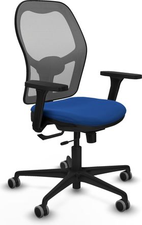 Piqueras y Crespo B&uuml;rostuhl mit 3D-Armlehnen, h&ouml;henverstellbare Lendenwirbelst&uuml;tze, ausgestattet mit Syncro/Translack und Schaumstoff, Rollen 65 mm, Parkett, Grau/Blau