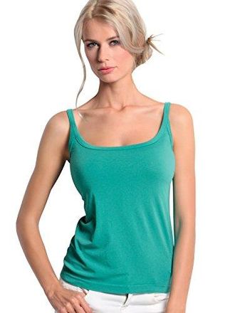 Sensi Top Debardeur Femme Col Rond Petit Noeud Dos sans Manches Micomodal Seamless Fabriqu&eacute; en Italie