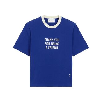 Ami Bedrucktes T-Shirt Thank You For Being A Friend - - Tops - Damen - Blau - XL