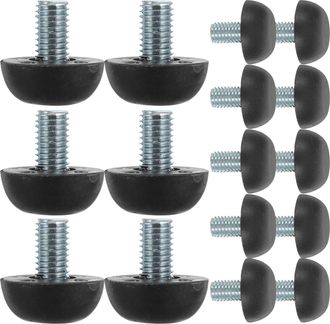 NUOBESTY 16 Stück Teiliges Verstellbares Möbelfuß Rutschfesten Gummipads Stabile Nivellierfüße für Tisch Stuhl Sofa Bodenschonend Schwarz Schwere Ausführung Ge