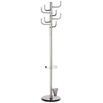 Alco Garderobenst&auml;nder 37,5 x 172 cm (d. x h) Metall pulverbeschichtet silber