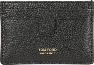 Tom Ford Porte-cartes classique en cuir grain&eacute; - Homme - Accessoires - Noir - Taille: ONE Size