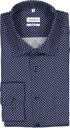 Seidensticker Seidensticker Herren Hemd blau gemustert