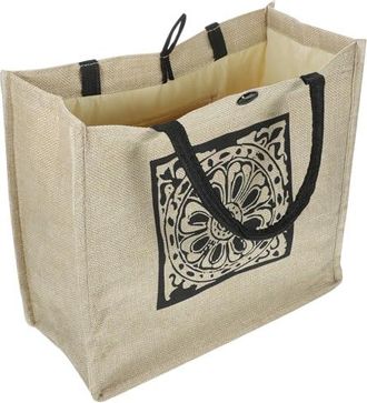 IFUNDOM Paquet Fourre-tout en Lin R&eacute;utilisable 1 Pi&egrave;ce Paquet Cabas Femme L&eacute;ger et Solide avec Poign&eacute;es Pratique pour Courses et Usage Quotidien Naturel pour 