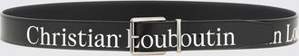 Christian Louboutin Ceinture r&eacute;glable en cuir de veau lisse avec logo lettrage