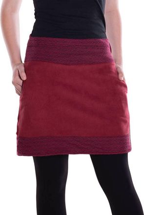 vishes Alternative Bekleidung - Thermorock Warmer Damen Winterrock kurz Taschenrock aus ECO-Fleece dunkelrot 46-48