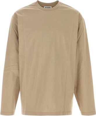Jil Sander Homme, Tops, Beige, Taille: XL T-Shirt CN LS