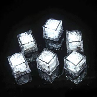 WeCan 12Pack Led Eisw&uuml;rfel Leuchtende Eisw&uuml;rfel mit Led Licht, Leuchtende Acryl Eisw&uuml;rfel Wiederverwendbar Flash Ice Cube Leucht Eisw&uuml;rfel mit Licht, Weiss 