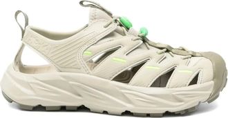 Hoka One One Hoka Sandalen - U Hopara Oyster Mushroom/neon Lime - Gr. US_8_5 - in Bunt - f&uuml;r Damen
