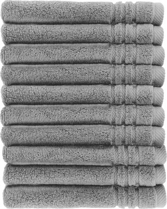 La Vida Premium Gästehandtuch-Set 10-teilig Anthrazit, 100% Frottee-Baumwolle, 480g/m², weich und saugstark, fürs Badezimmer, Oeko-Tex 100 Zertifiziert, 10 x 