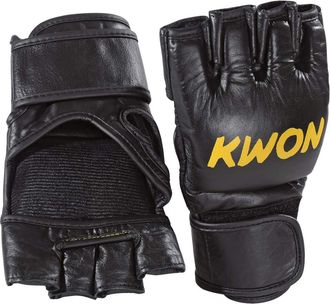 KWON MMA Handschuhe Leder Rindsleder schwarz