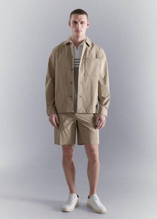 Mango Surchemise non-iron &agrave; poche beige - Homme - XXL - MANGO MAN