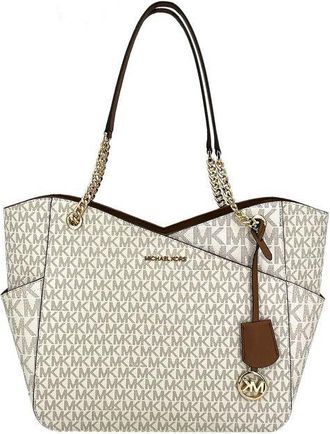 Michael Kors Womens Shoulder Bag Vanilla 89.coated Canvas - Shoulder-Bags