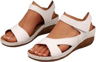 Generic Sandales orthop&eacute;diques larges pour femme avec sangle de cheville et bout ouvert - Semelle souple - Coupe large - Chaussures de plage confortables, Yc 