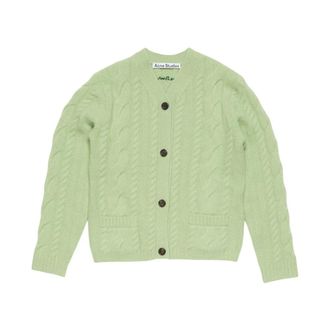 Acne Studios Cardigan en cachemire torsad&eacute; - Femme - Pulls - Vert - Taille: 42 FR