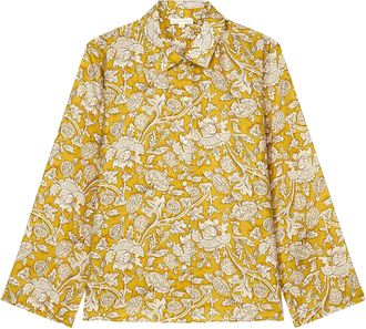 Louise Misha Haut de Pyjama Loulna Mountain Avens Soie Habutai - Collection Femme Louise Misha