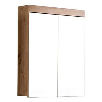 Trendteam Armoire Murale de Miroir de Salle de Bains avec Espace de Rangement, Mat&eacute;riau en Bois, Blanc Brillant, 60 x 77 x 97,5 cm