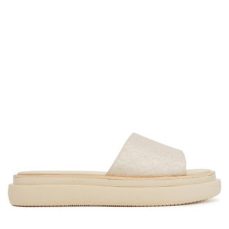 Calvin Klein Pantoletten Calvin Klein Flatform Slide Jacq HW0HW02461 Écru