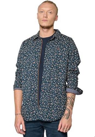 Kaporal Homme, Coupe Slim, Manches Longues, Col Chemise, Mod&egrave;le Kevy, Couleur Navy, Taille