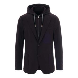 Eleventy Einkn&ouml;pfiger Kapuzenblazer - - Jackets - Herren - Lila - M