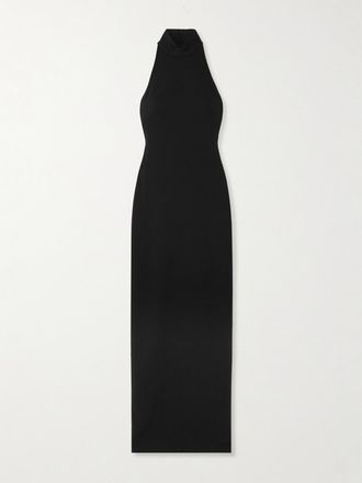 Solace London Inaya Neckholder-robe Aus Stretch-cr&ecirc;pe - Schwarz