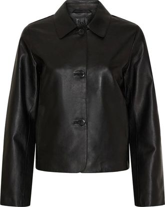 Notyz Notyz, Femme, Vestes, Noir, Taille: 48 FR Veste en agneau boutonn&eacute;e sur le devant