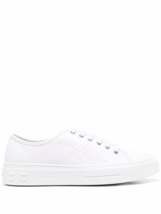 Ferragamo baskets à lacets - Blanc