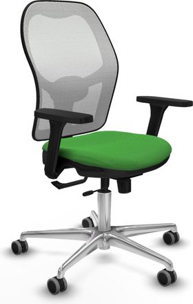 Piqueras y Crespo Arbeitsstuhl mit Armlehnen und h&ouml;henverstellbarer Lendenwirbelst&uuml;tze, ausgestattet mit Syncro/Traslack und eingespritztem Schaum. Mit Rollen von 65 mm