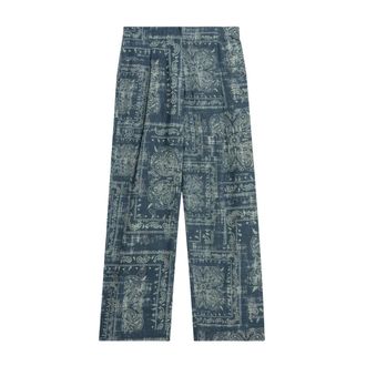 A Paper Kid Femme, Pantalons, Bleu, Taille: 40 FR Pantalon Imprim&eacute; Bandana