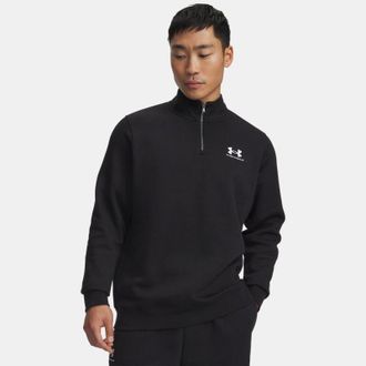 Under Armour Icon Fleece Oberteil mit &frac14;-Zip f&uuml;r Herren Schwarz / Wei&szlig; XXL