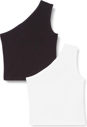 Vila VIHANNAH Rib ONE Shoulder TOP 2-Pack/KA