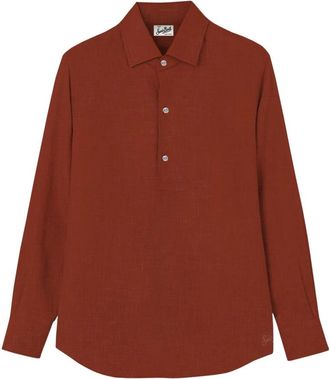 MC2 Saint Barth Homme, Chemises, Rouge, Taille: L Rpa0001-Tex0001.47 Linen Shirt
